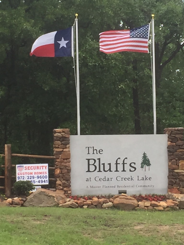 Bluffs sign - Security Custom Homes